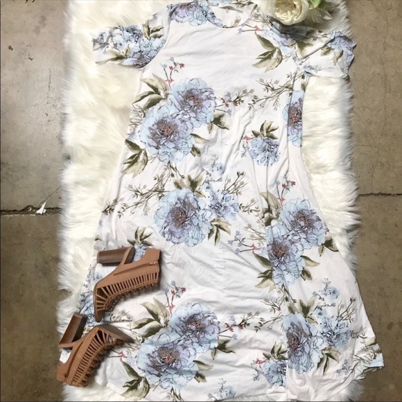 Reborn J | Dresses | Reborn J Floral Print High Neck Midi Dress | Poshmark